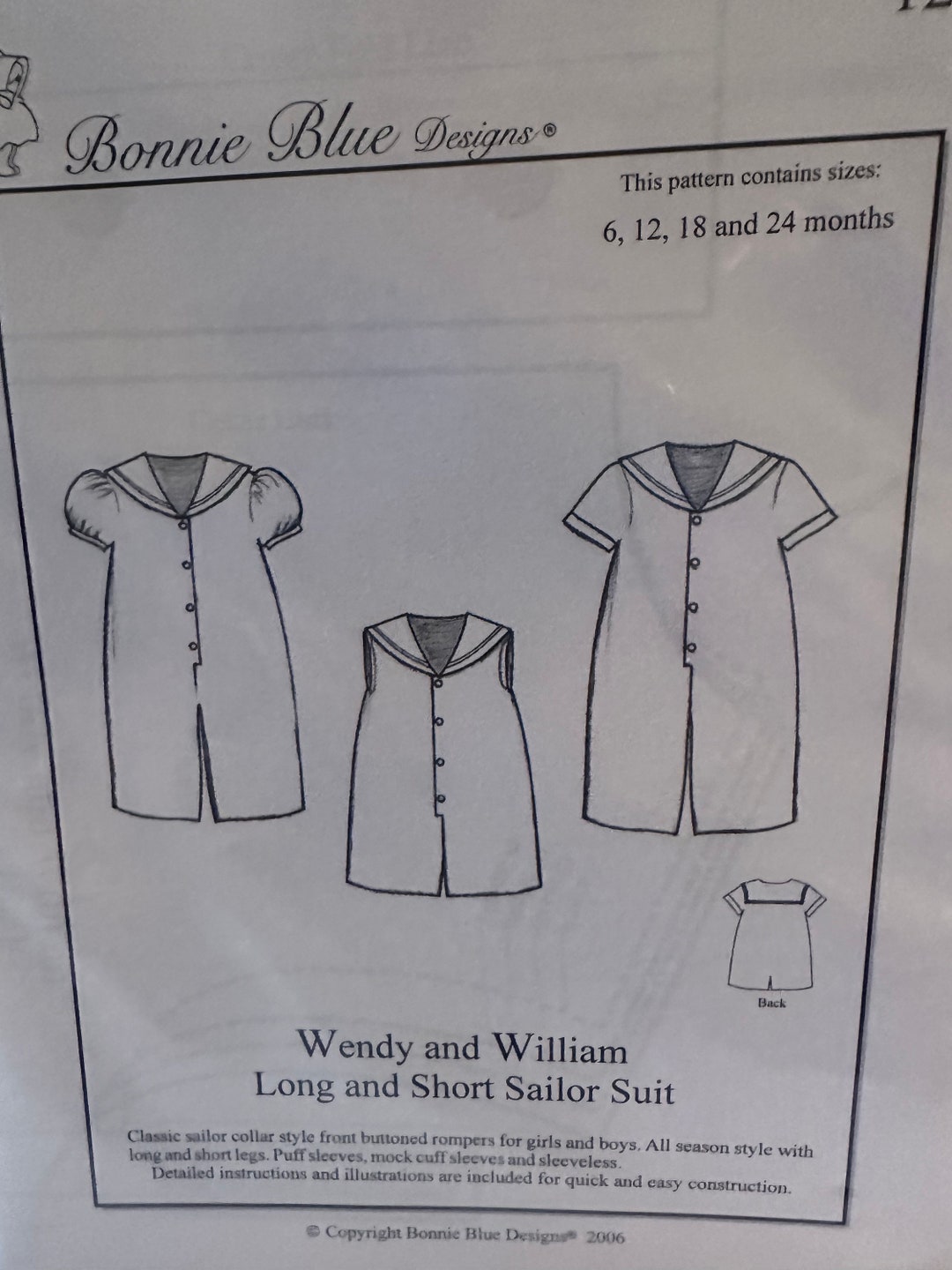 Bonnie Blue Wendy and William Pattern - Etsy