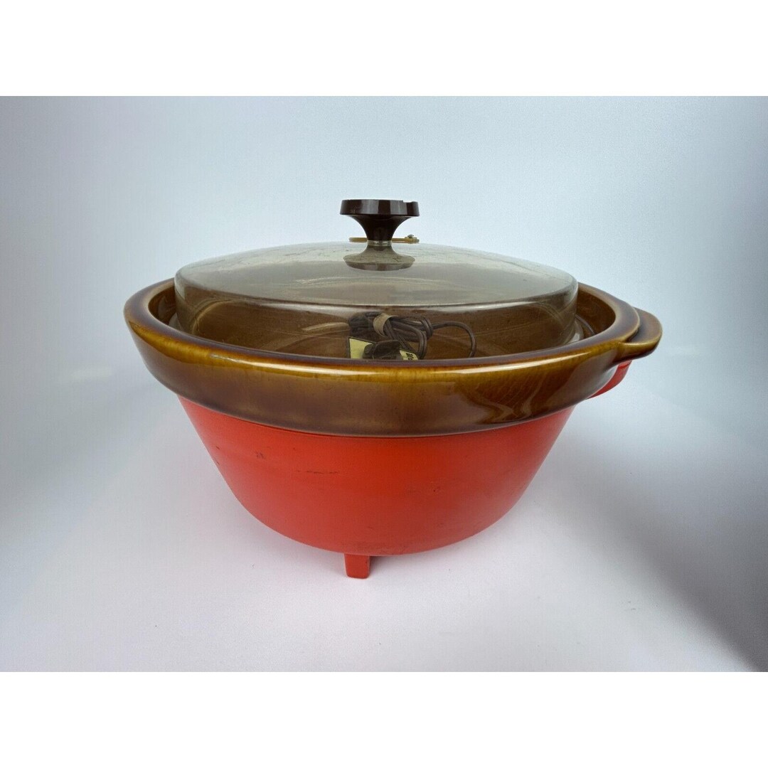Retro Rival Crock Pot Casserole Slow Cooker Model 3500 Orange 1970 ...