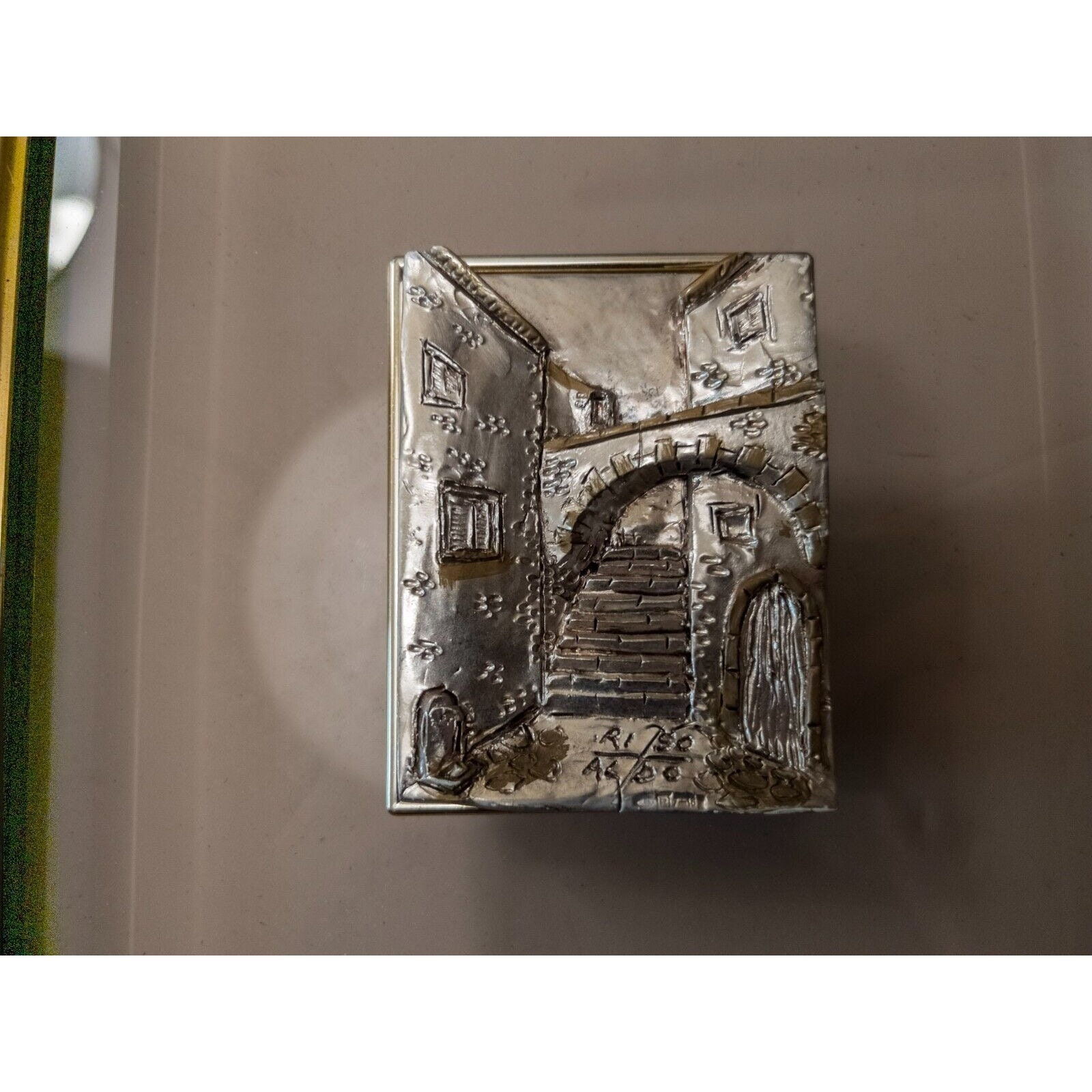 Italian Sterling Silver Relief Art ARG925 3D Overlay Framed in Crystal ...