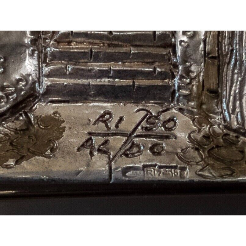 Italian Sterling Silver Relief Art ARG925 3D Overlay Framed in Crystal ...