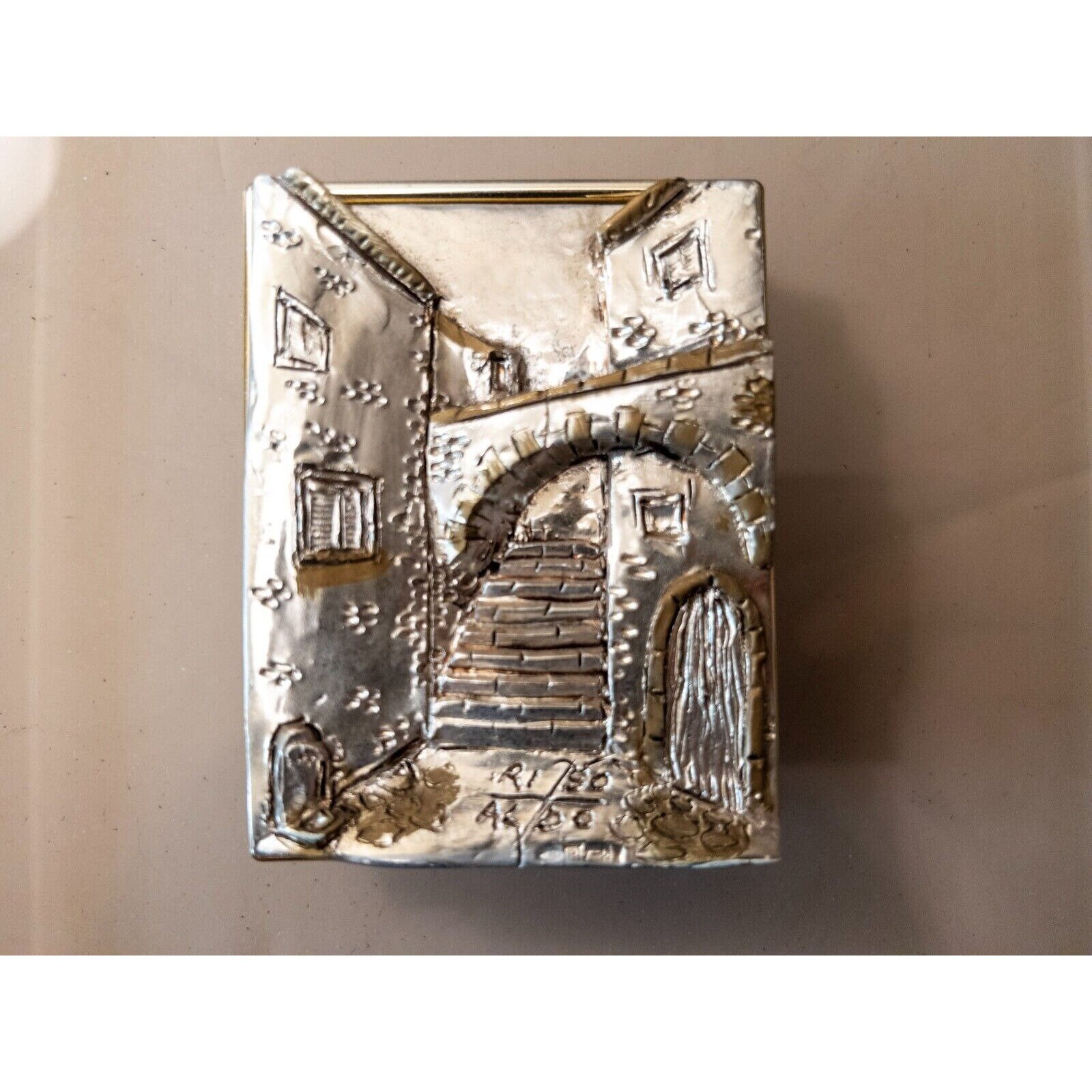 Italian Sterling Silver Relief Art ARG925 3D Overlay Framed in Crystal ...