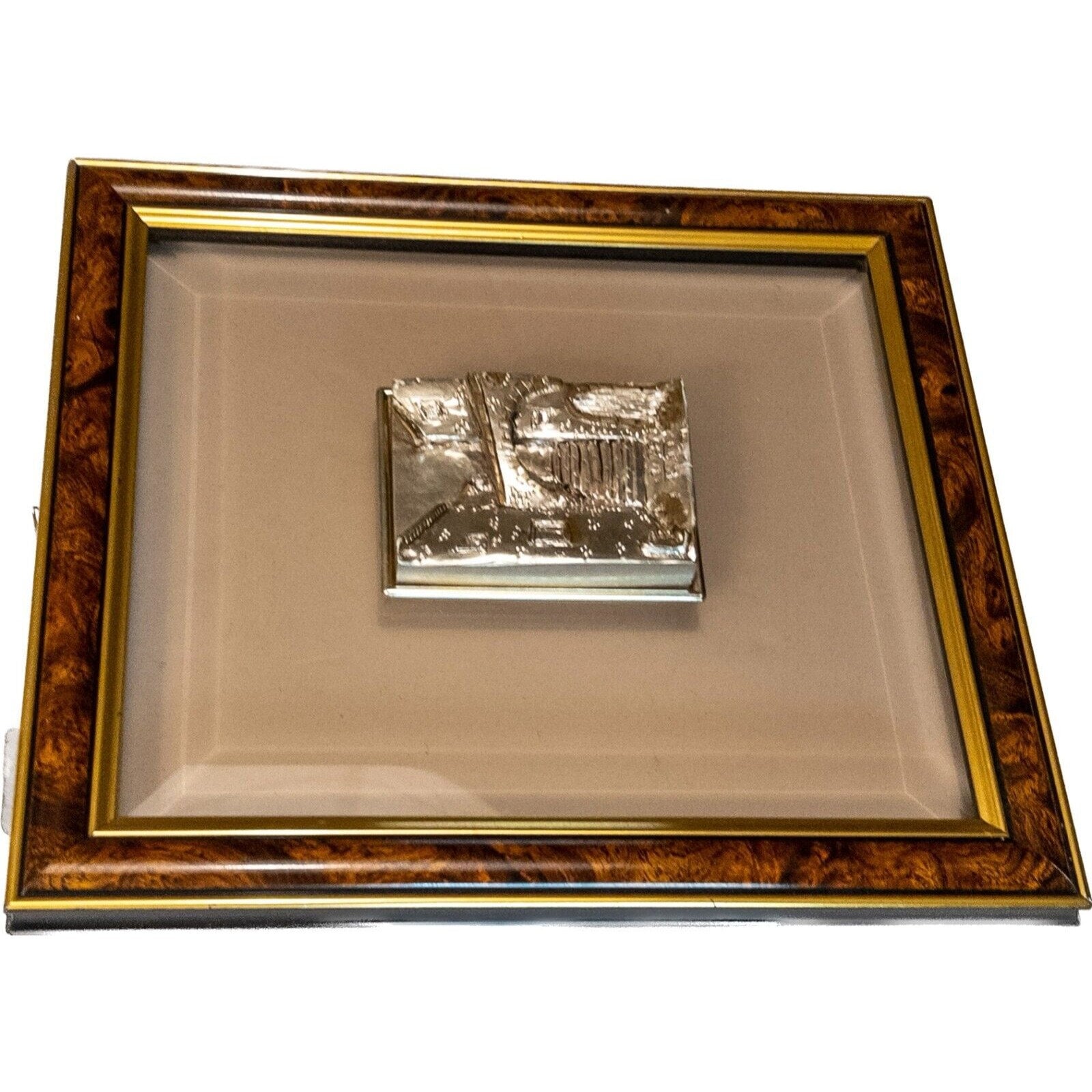 Italian Sterling Silver Relief Art ARG925 3D Overlay Framed in Crystal ...