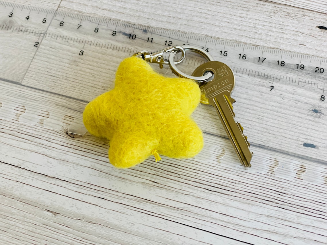 Star Keychain Felt Stars Keyring Stars keychain Bag Charms | Etsy