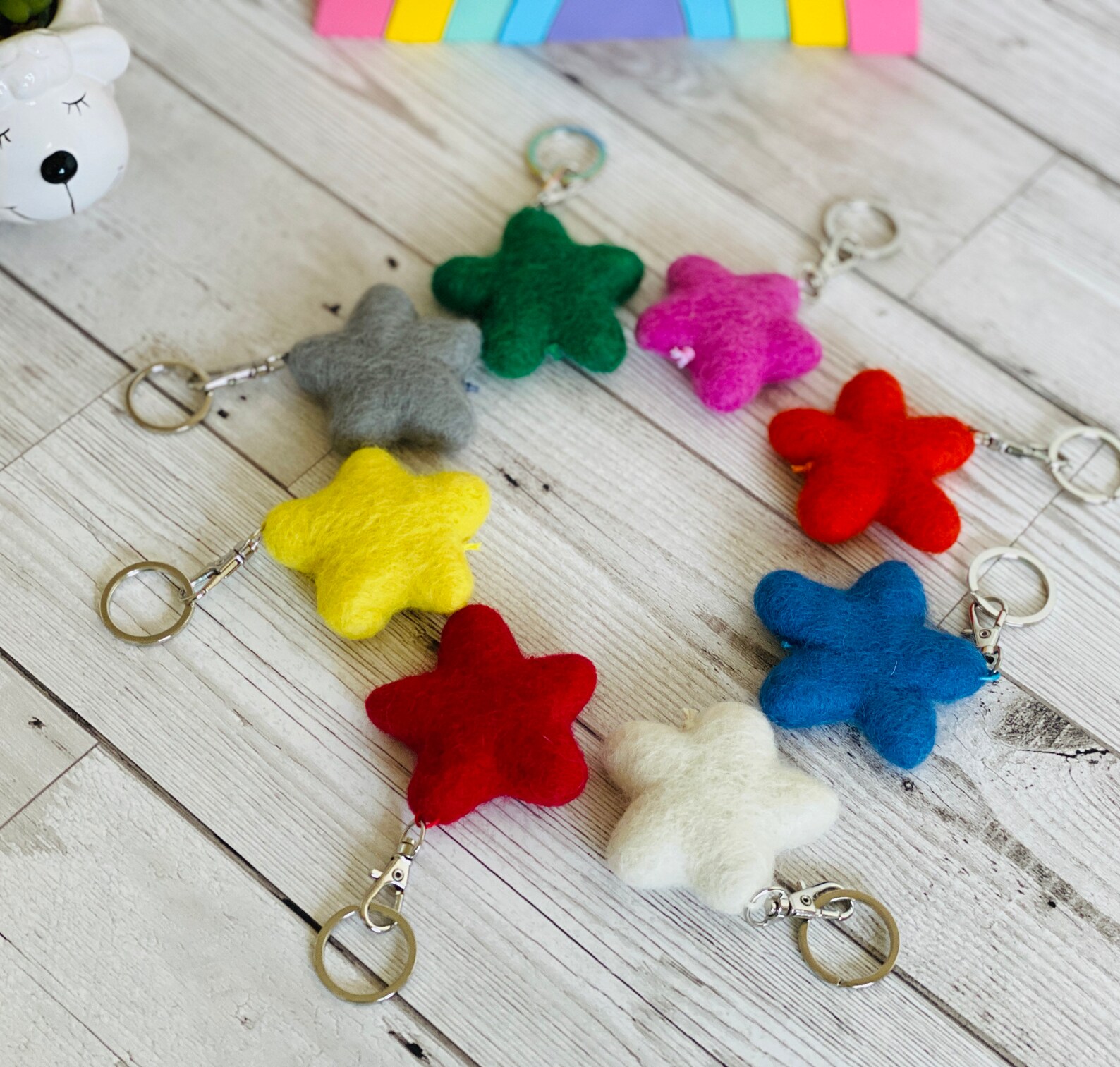 Star Keychain, Felt Stars Keyring, Stars Keychain, Bag Charms, Thank ...