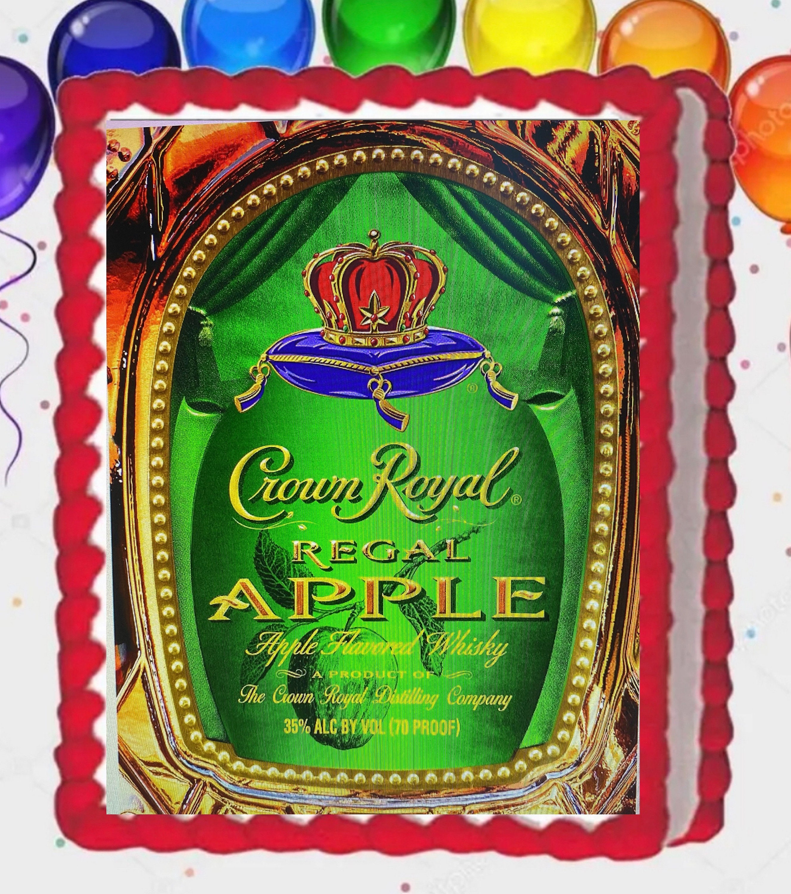 Edible Cake Image Crown Royale Apple Design 1/4 Sheet Cake - Etsy