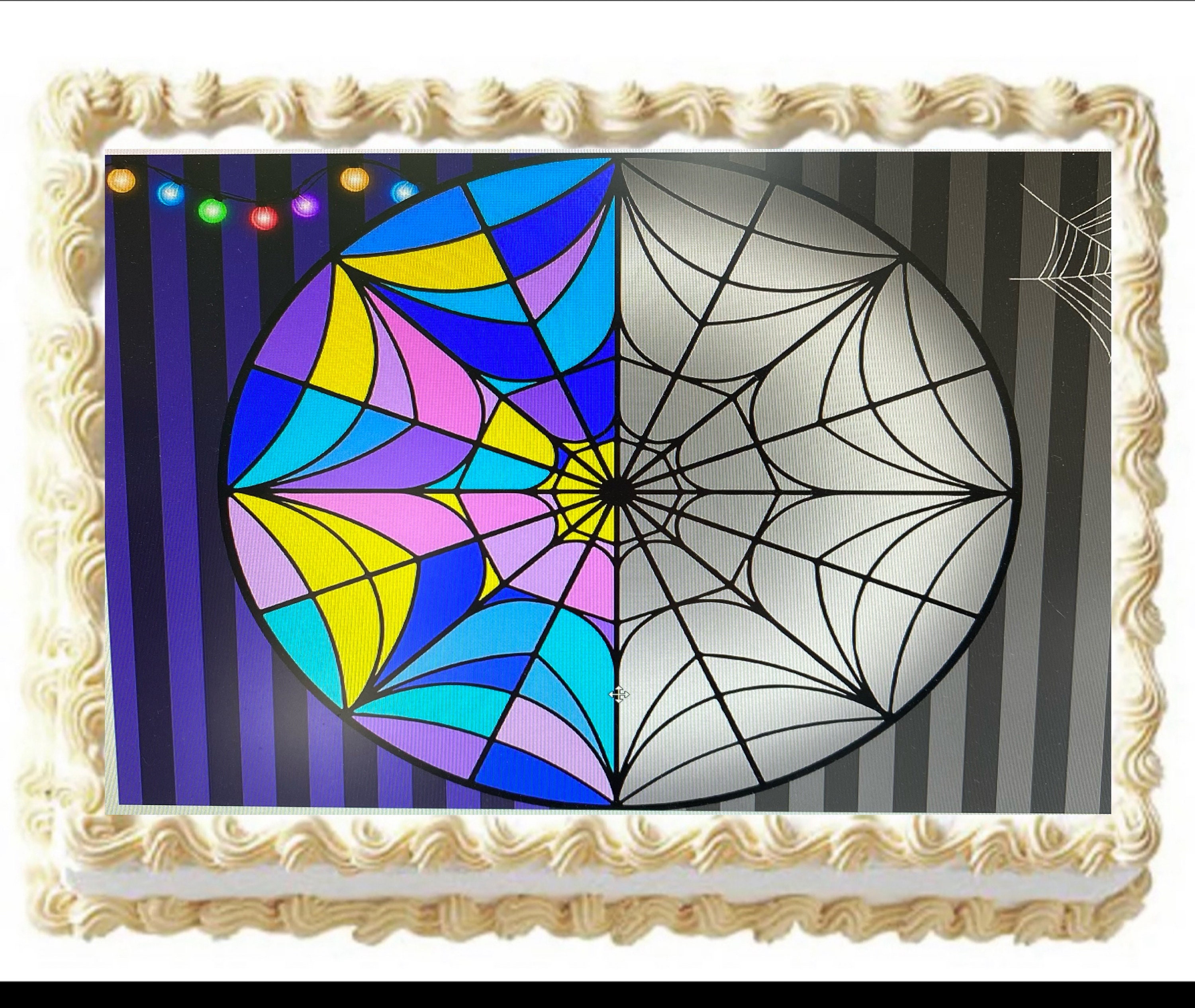 Edible Cake Stain Glass Wednesday Image 1/4 Sheet Cake Addams - Etsy