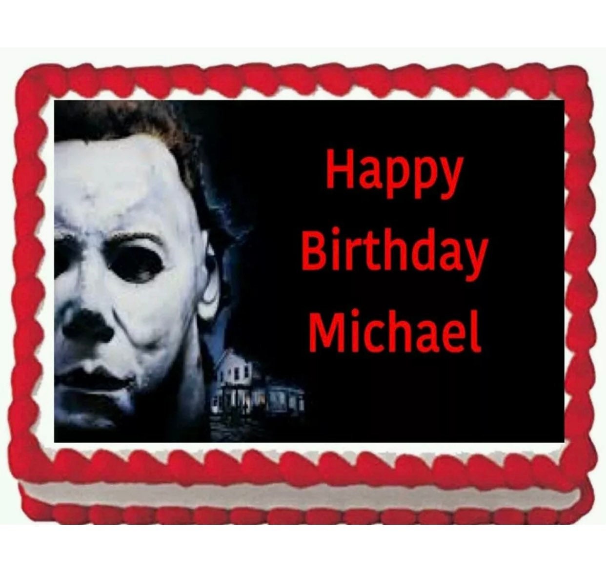 Michael Horror Design Edible Cake Image Rainbow 1/4 Sheet Cake - Etsy