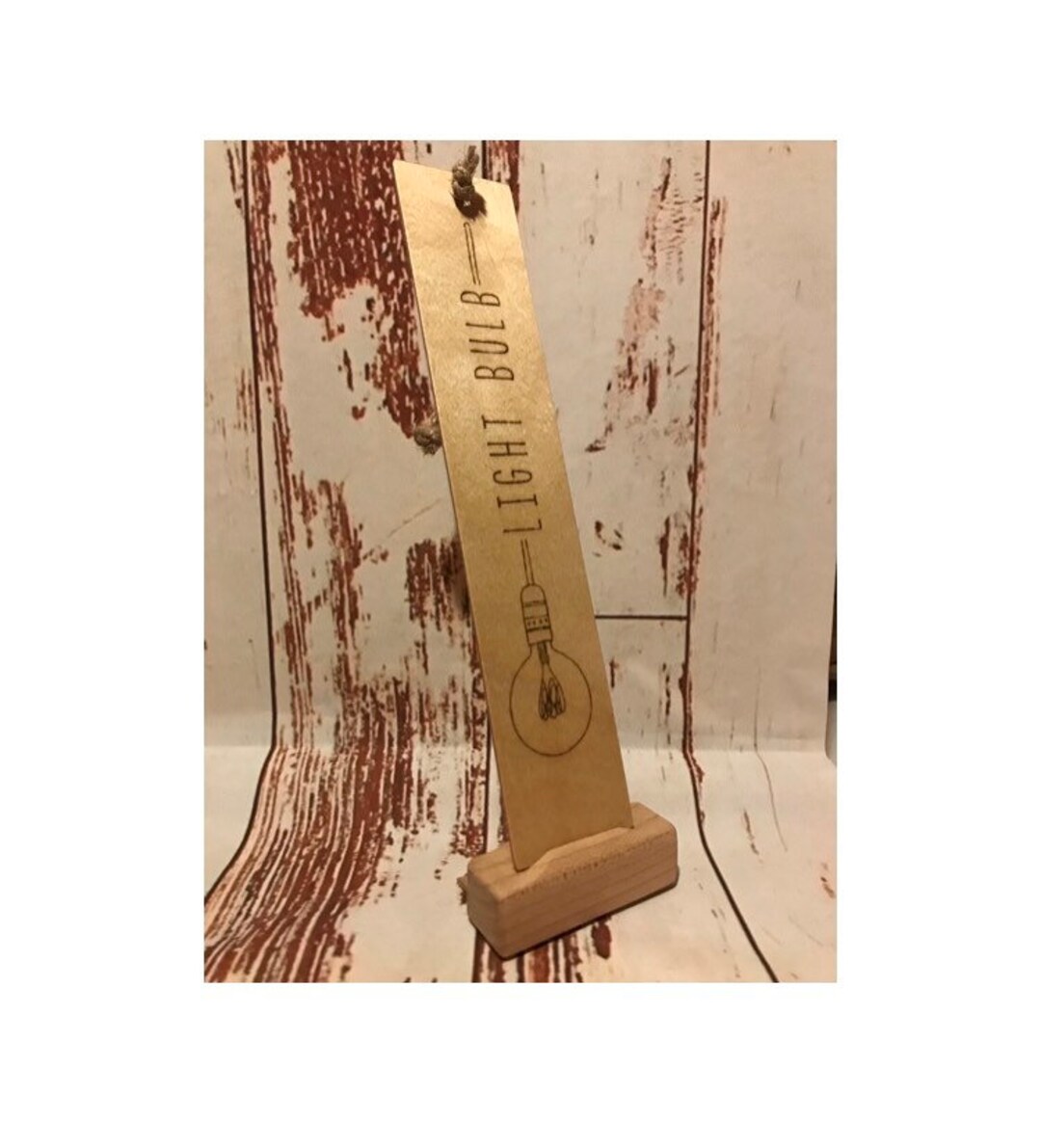 Light Bulb Bookmark, Wooden Lightbulb, Wood Book Mark, Reclaimed Wood ...