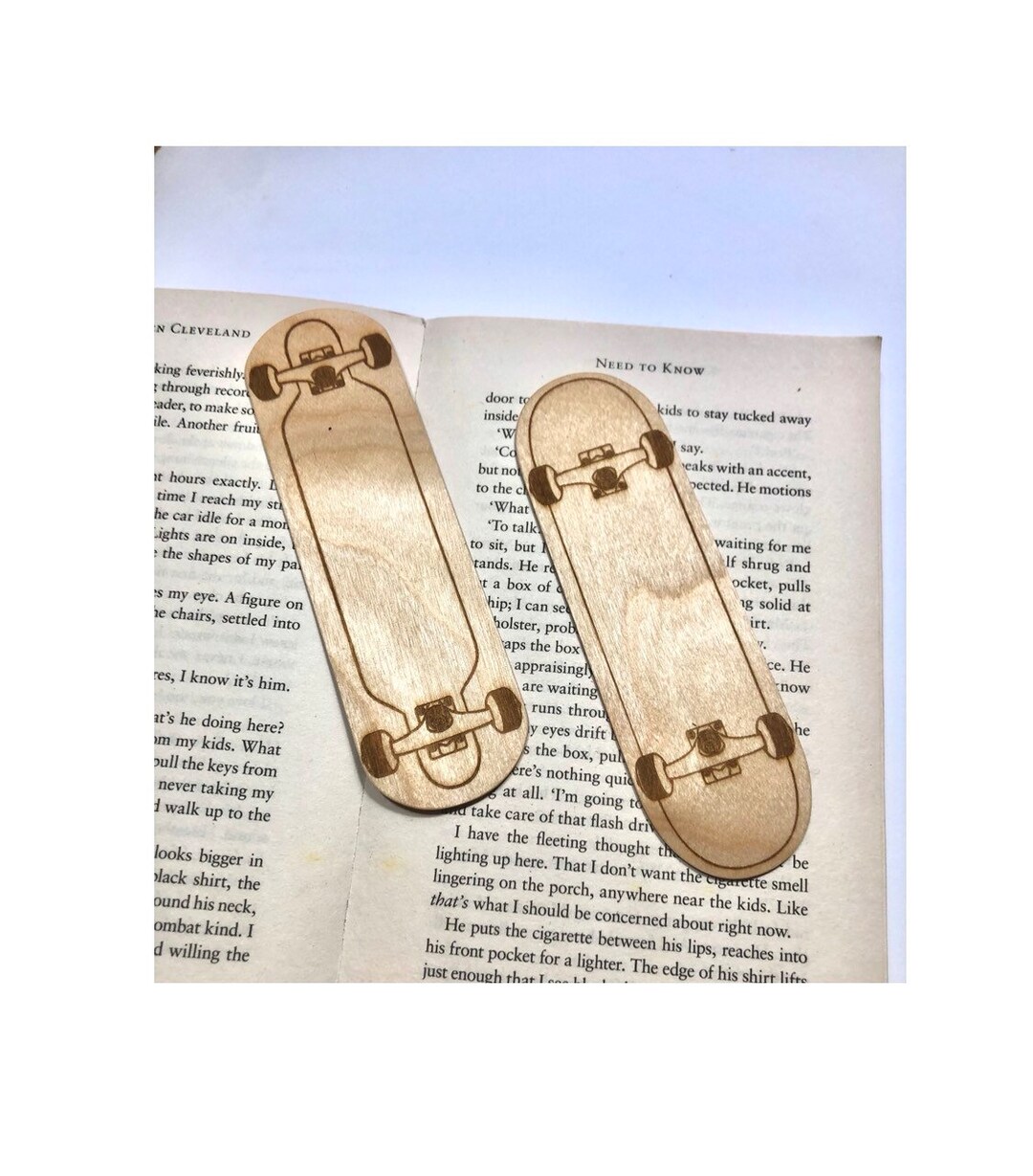 Wooden Skate Board Bookmark Skateboard Longboard Sport Gift Wood Book ...