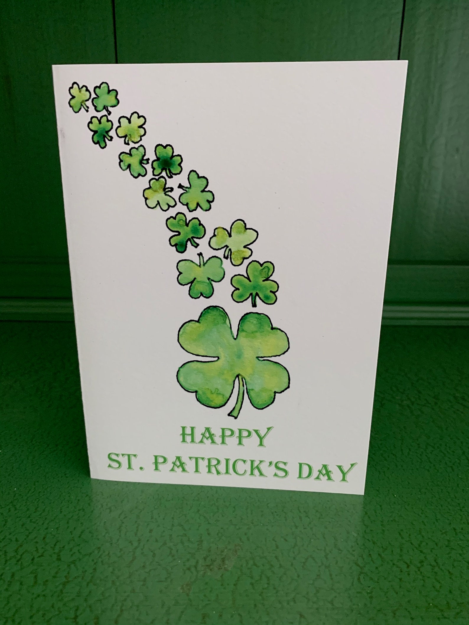 Handmade Happy St. Patricks Day Card With Shamrocks S4 - Etsy