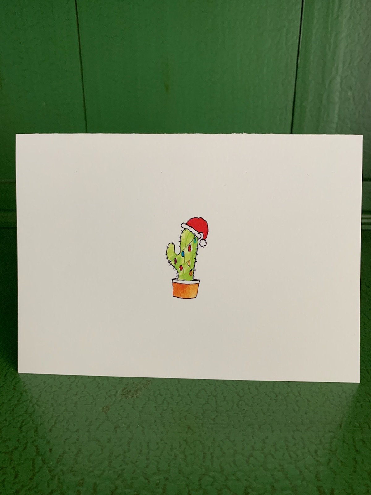 Handmade Small Christmas Cactus Card C45 - Etsy