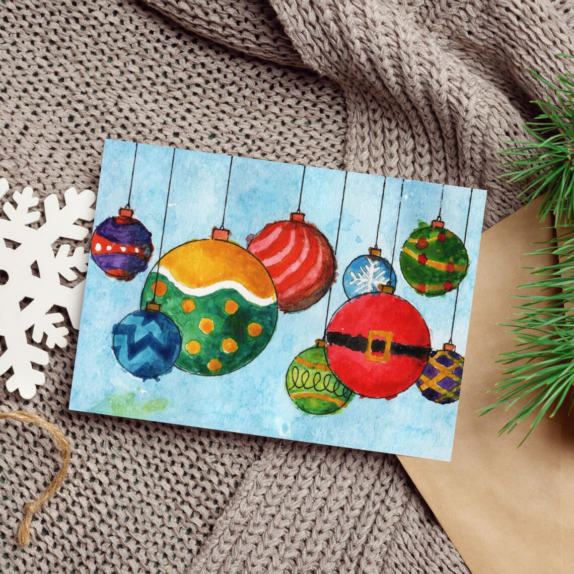 Kenzie and Craig: Handmade Watercolor Christmas Card With Christmas ...