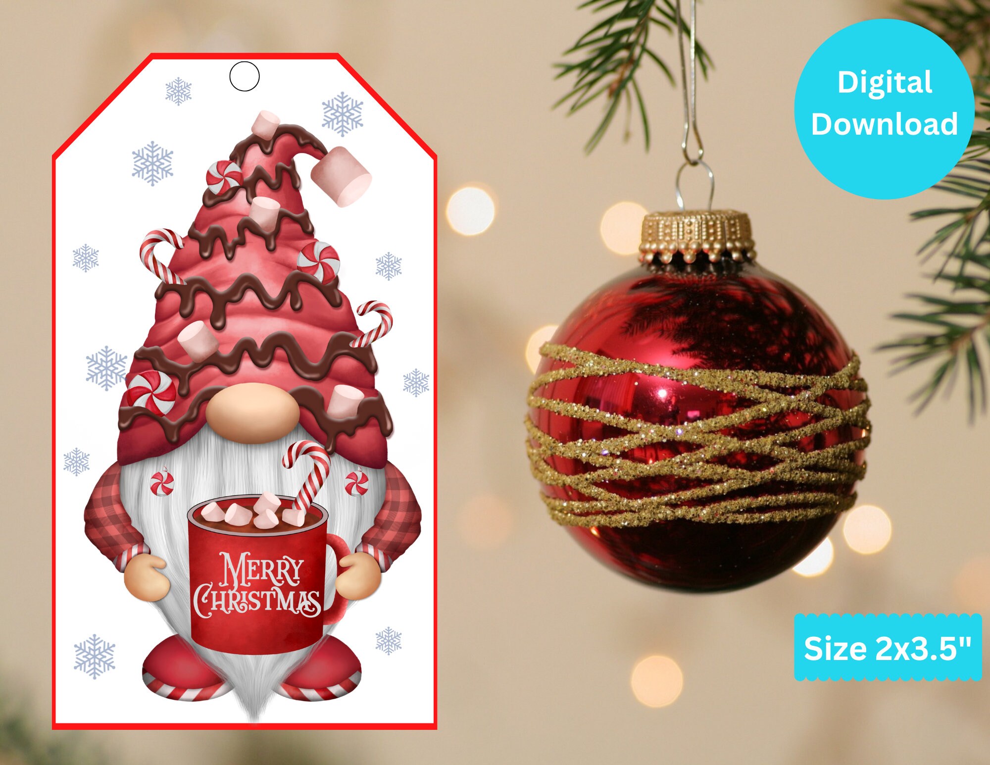 Printable Christmas Gift Tags Holiday Gift Tags Cookie Tags - Etsy