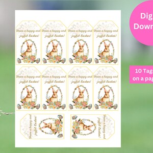 Printable Easter Gift Tags, Favor Tags, Easter Bunny Tags, Sweets Tags ...