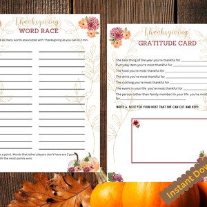 Thanksgiving Printable Game Bundle. 11 Printable Thanksgiving Party ...