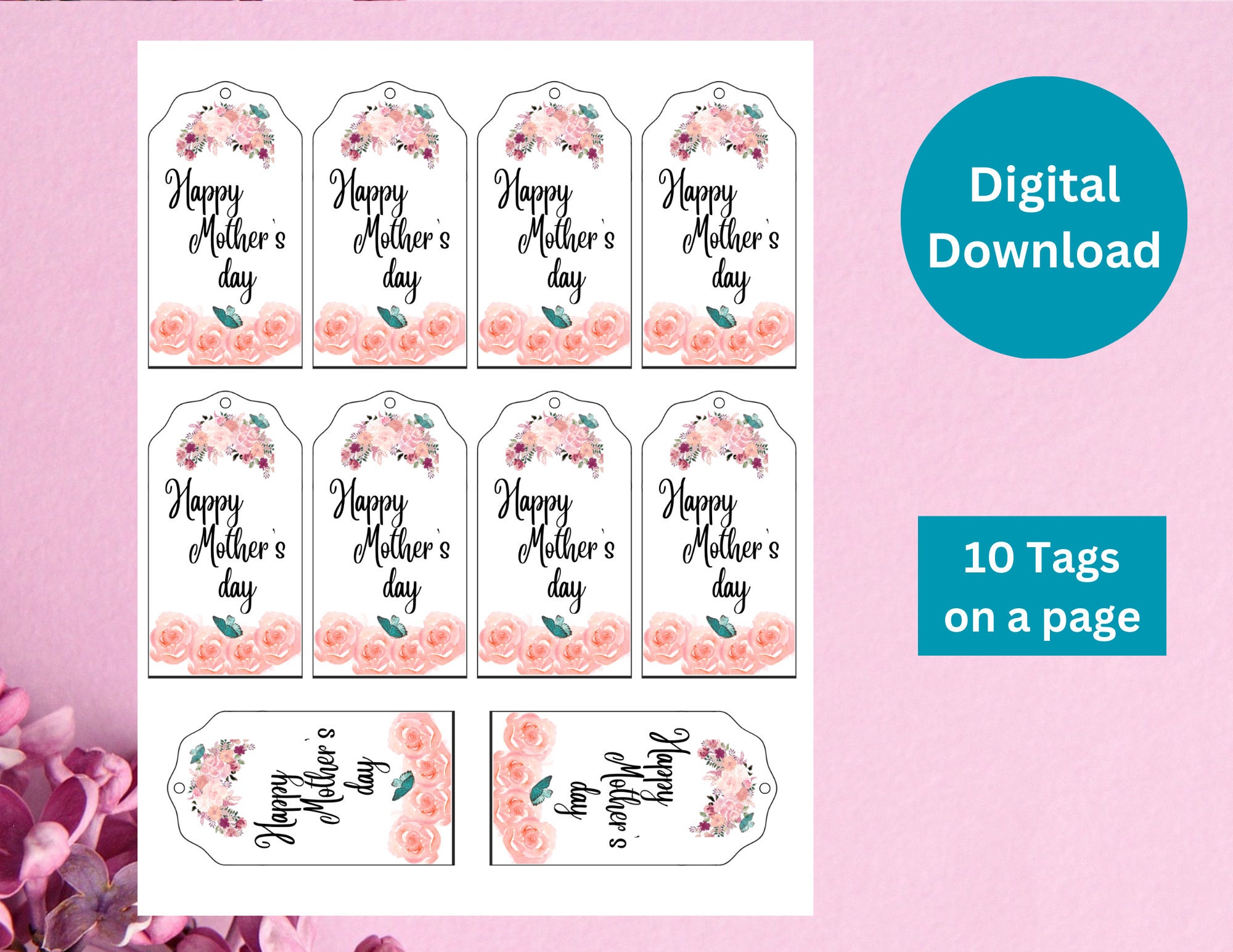 Printable Mother's Day Gift Tags, Favor Tags, Sweet Tags, Mother's Day ...