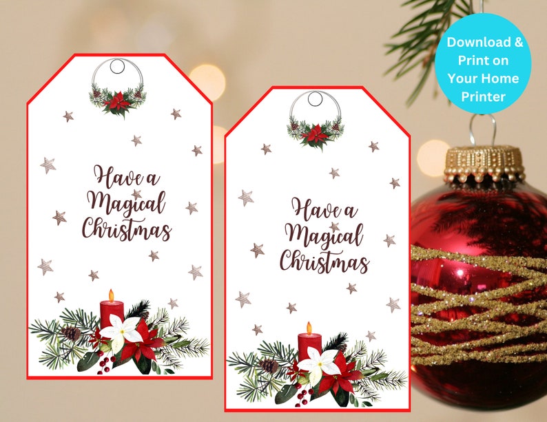 Printable Christmas Gift Tags, Holiday Gift Tags, Cookie Tags, Favor ...