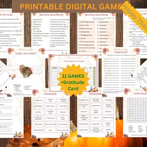 Thanksgiving Printable Game Bundle. 11 Printable Thanksgiving Party ...