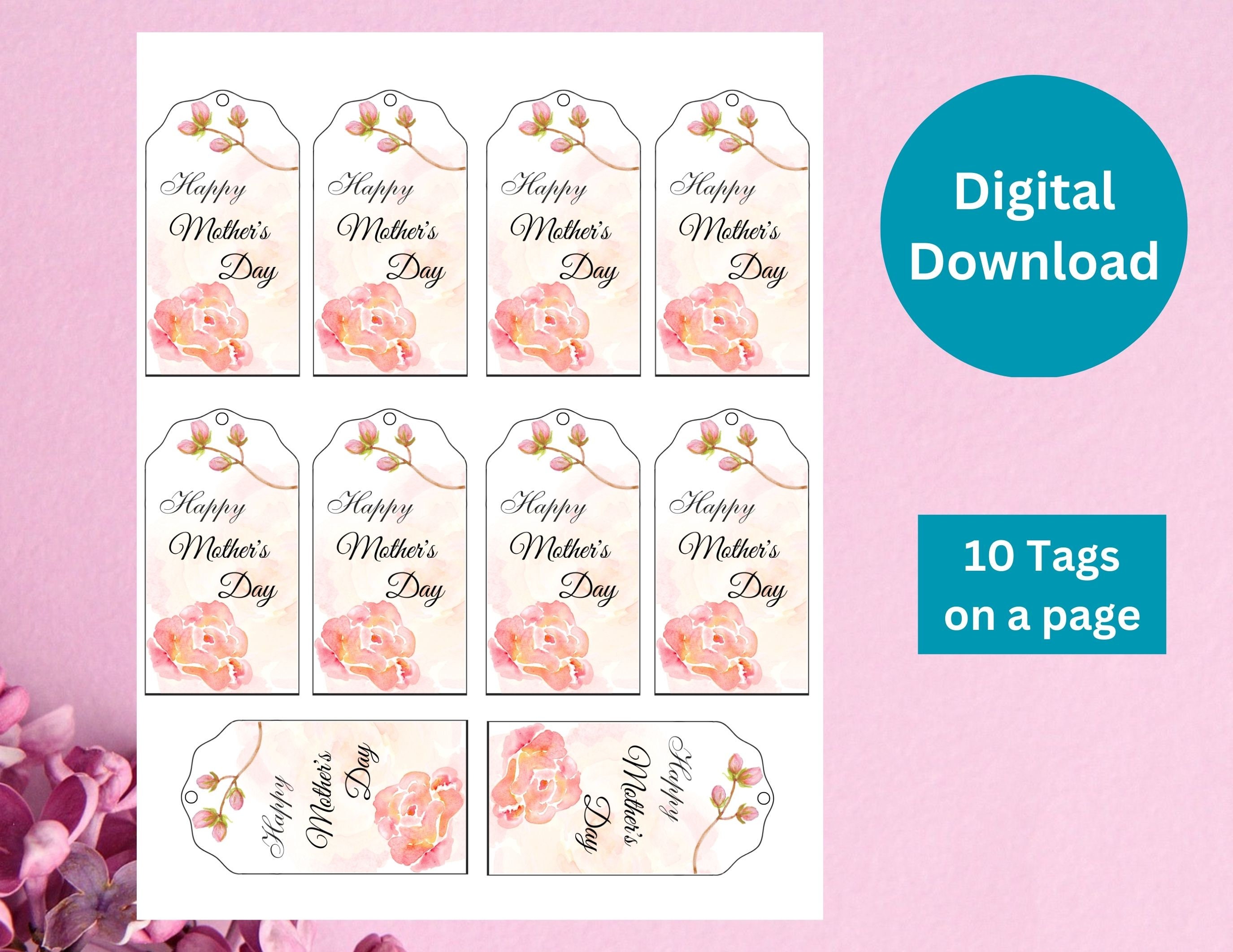Printable Mother's Day Gift Tags, Favor Tags, Sweet Tags, Mother's Day ...