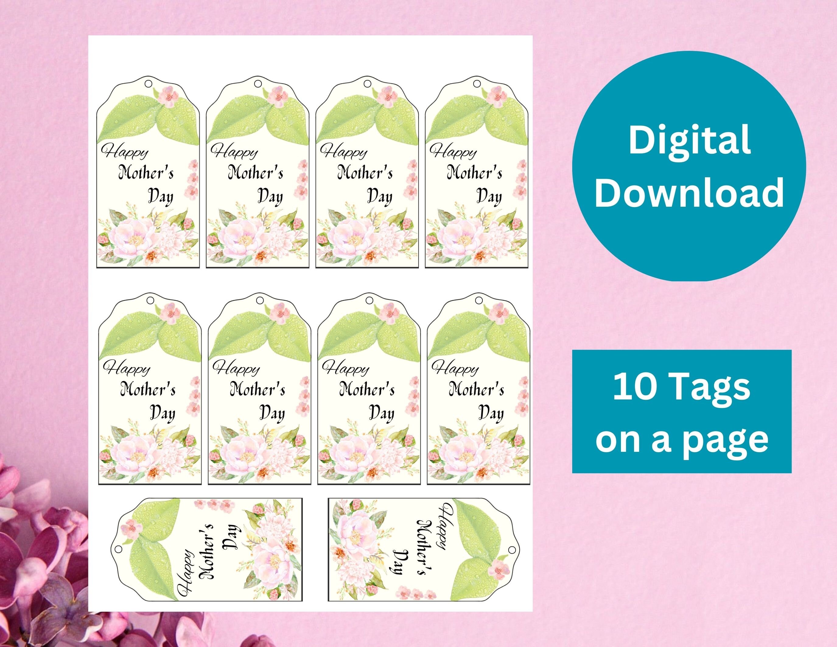 Printable Mother's Day Gift Tags, Favor Tags, Sweet Tags, Mother's Day ...