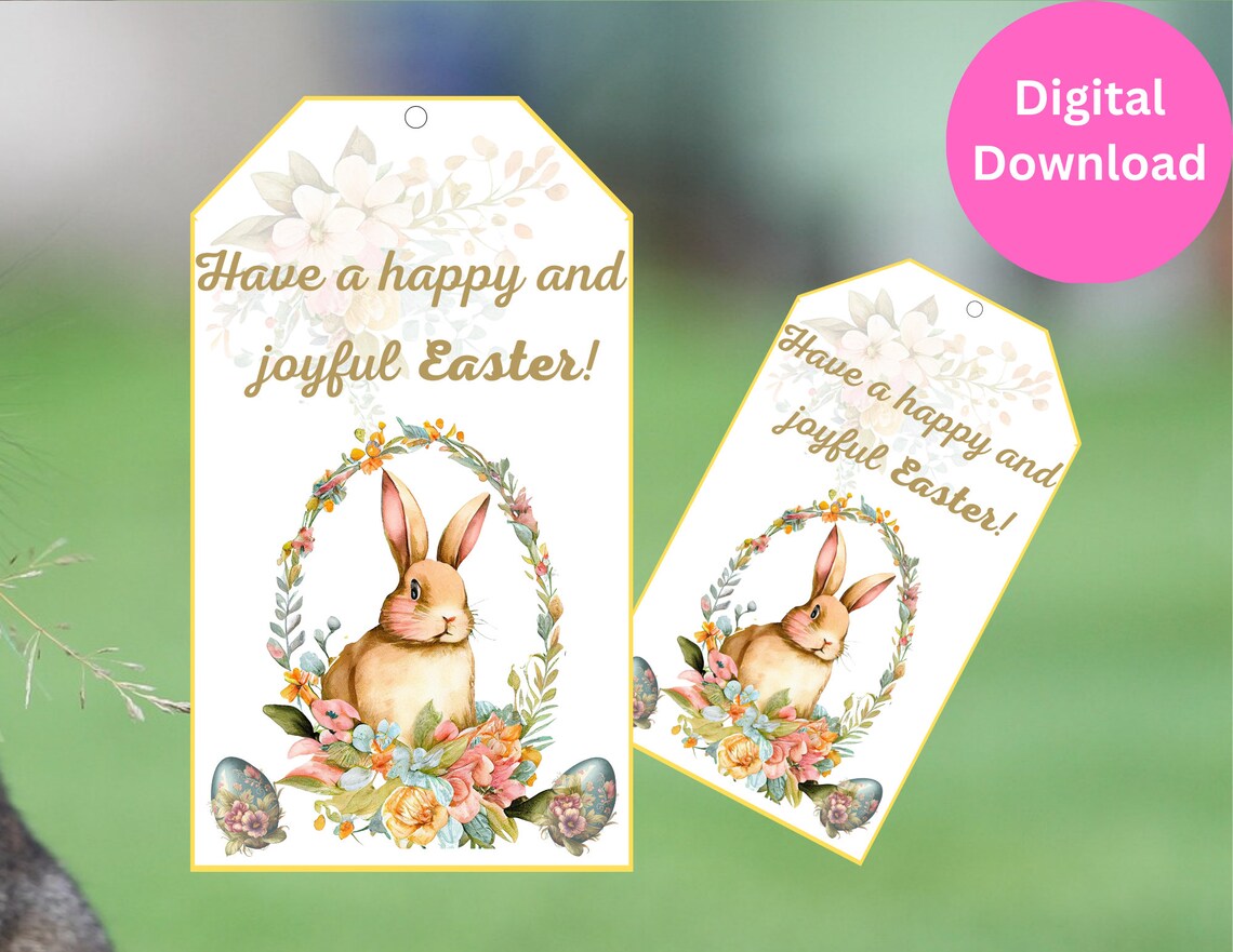 Printable Easter Gift Tags, Favor Tags, Easter Bunny Tags, Sweets Tags ...