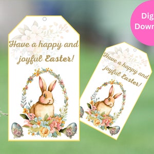 Printable Easter Gift Tags, Favor Tags, Easter Bunny Tags, Sweets Tags ...