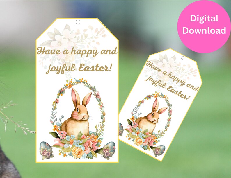 Printable Easter Gift Tags, Favor Tags, Easter Bunny Tags, Sweets Tags ...