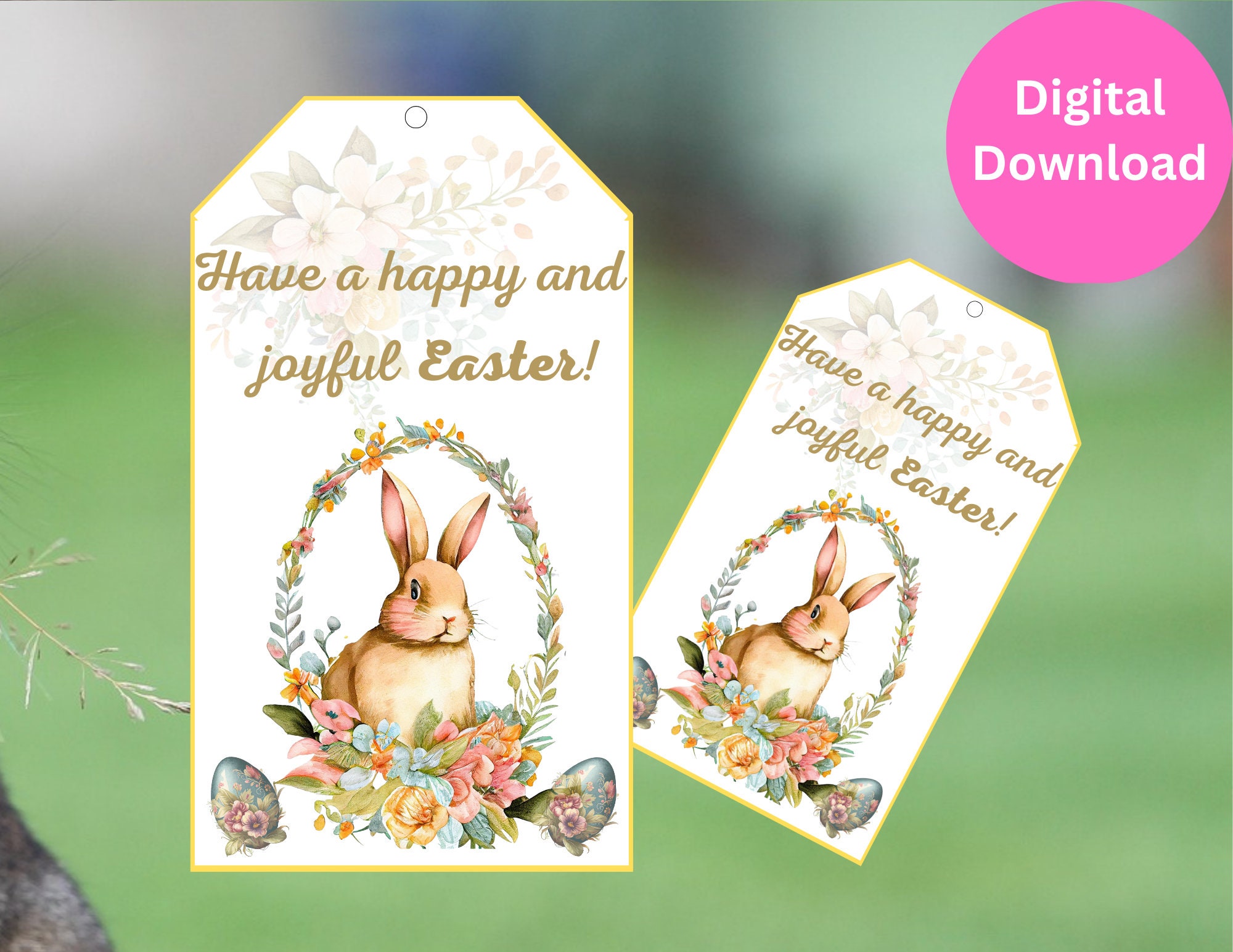Printable Easter Gift Tags, Favor Tags, Easter Bunny Tags, Sweets Tags ...