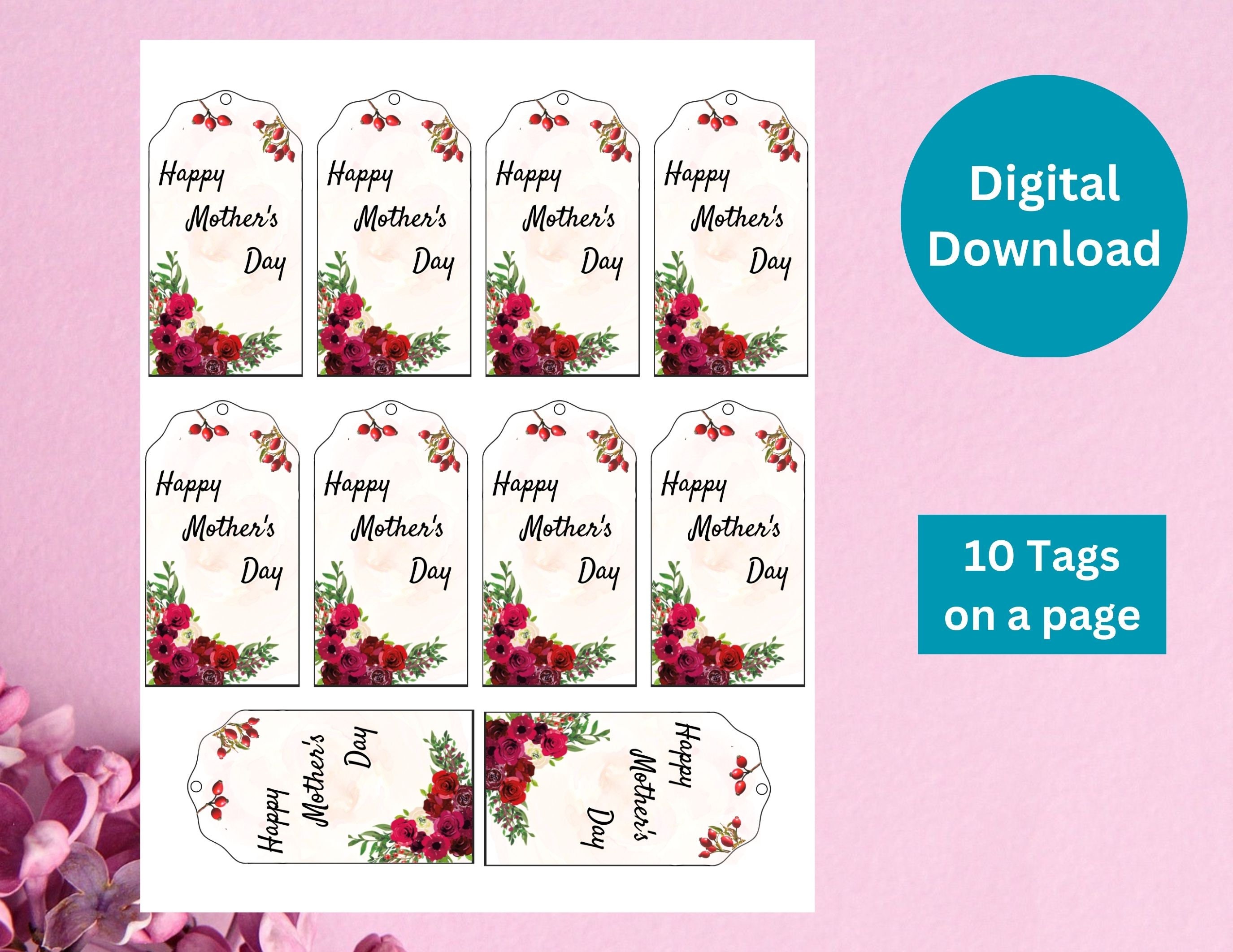 Printable Mother's Day Gift Tags, Favor Tags, Sweet Tags, Mother's Day ...