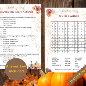 Thanksgiving Printable Game Bundle. 11 Printable Thanksgiving Party ...