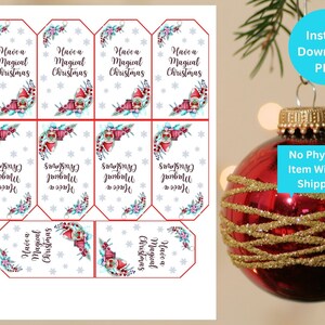 Printable Christmas Gift Tags, Holiday Gift Tags, Cookie Tags, Favor ...