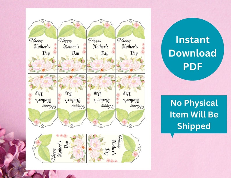 Printable Mother's Day Gift Tags, Favor Tags, Sweet Tags, Mother's Day ...