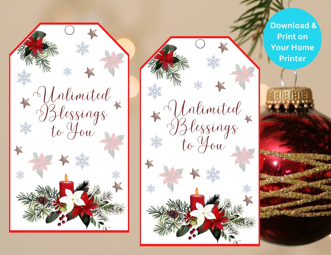 Printable Christmas Gift Tags Holiday Gift Tags Cookie Tags - Etsy