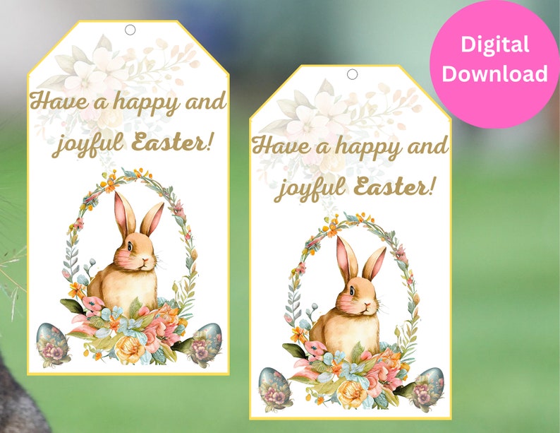 Printable Easter Gift Tags, Favor Tags, Easter Bunny Tags, Sweets Tags ...