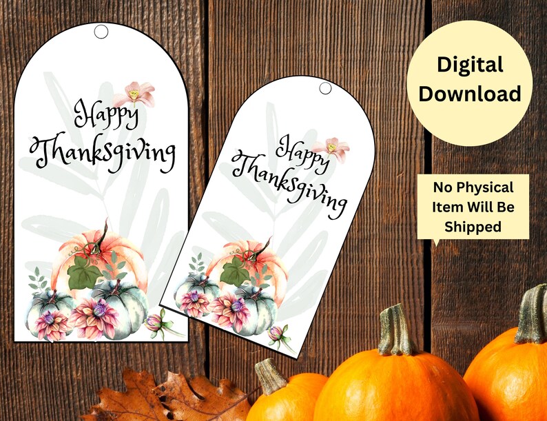 Printable Thanksgiving Gift Tags, Cookie Tags, Favor Tags, Happy ...