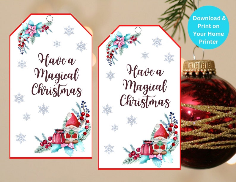 Printable Christmas Gift Tags, Holiday Gift Tags, Cookie Tags, Favor ...