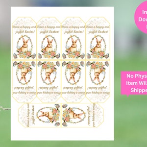 Printable Easter Gift Tags, Favor Tags, Easter Bunny Tags, Sweets Tags ...