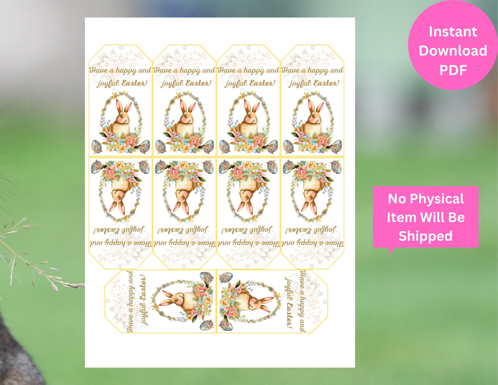 Printable Easter Gift Tags, Favor Tags, Easter Bunny Tags, Sweets Tags ...