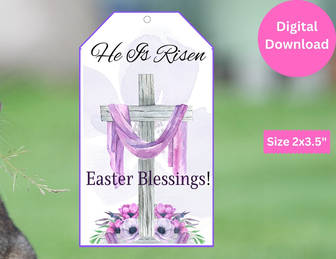 Printable Easter Gift Tags, Favor Tags, Easter Cross Tags, Sweets Tags ...
