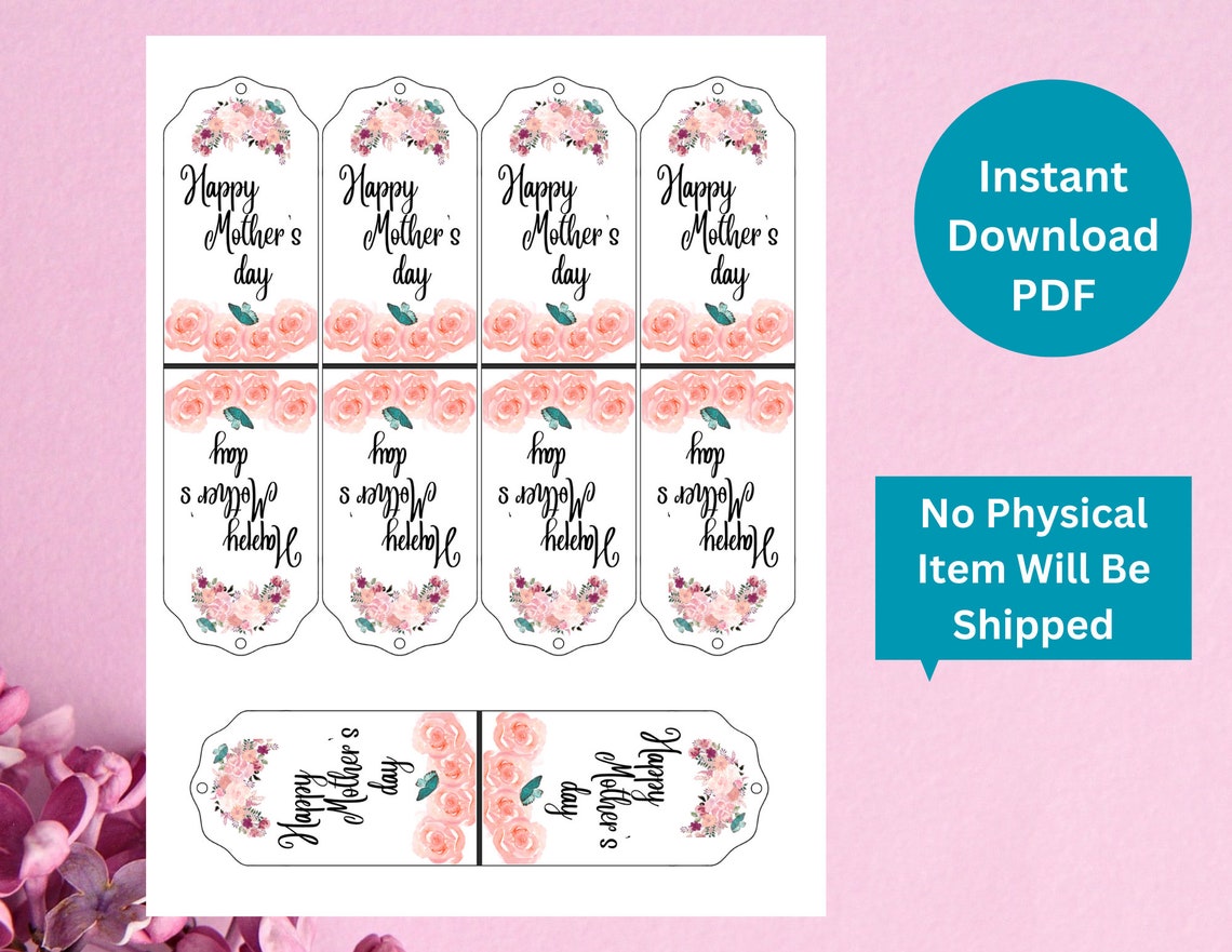 Printable Mother's Day Gift Tags, Favor Tags, Sweet Tags, Mother's Day ...