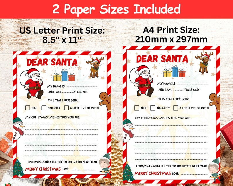 Christmas Letters to Santa, Letter to Santa Claus, Christmas Wish List ...