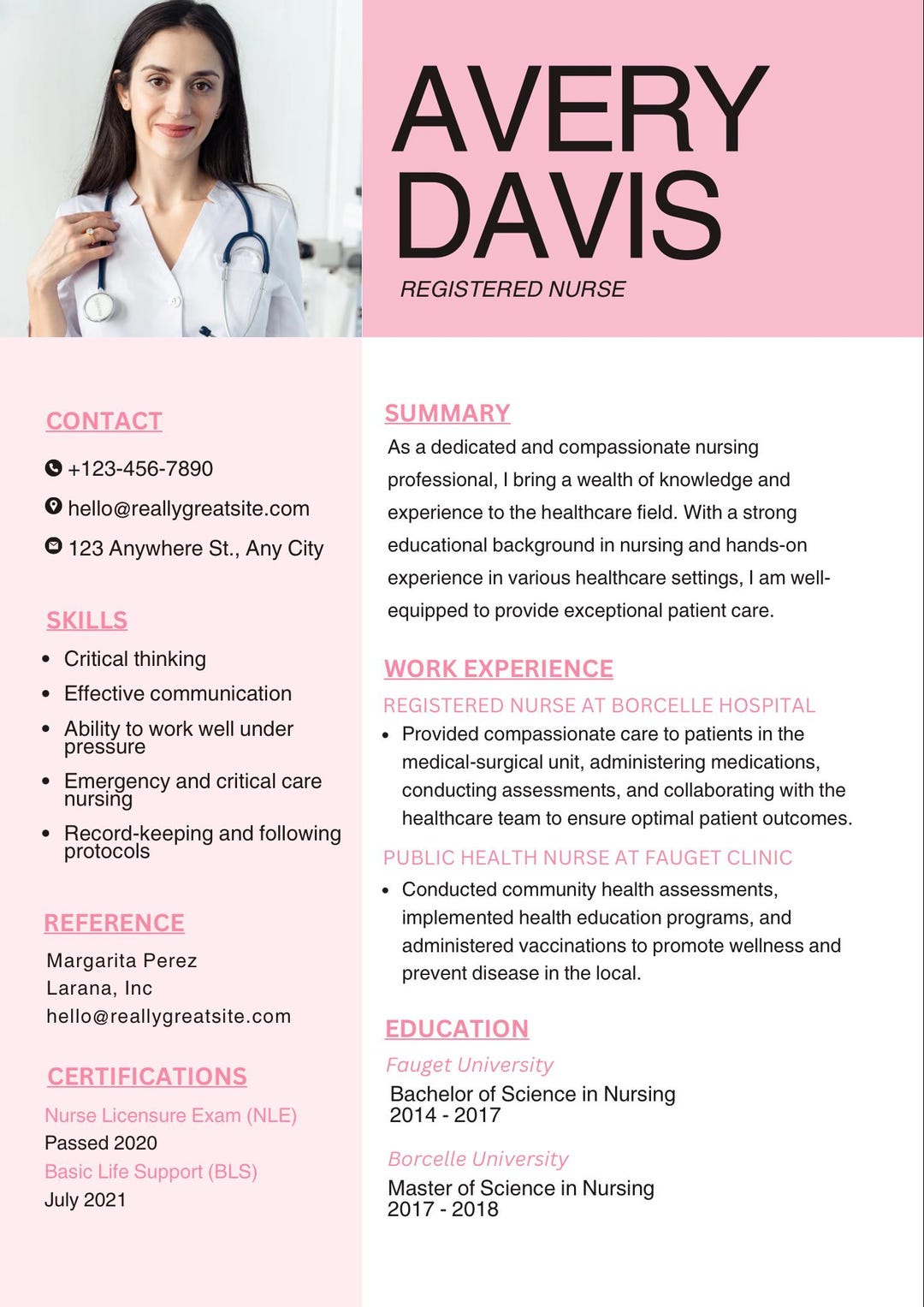 Cv Template for RGN ,or Upcoming Nurses .very Easy to Add Info - Etsy