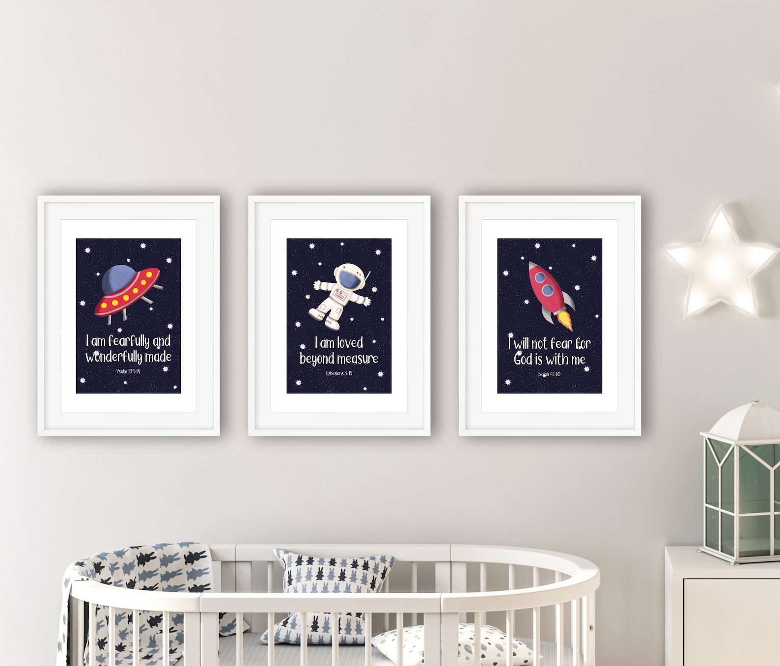 Space Theme Christian Wall Decor Outer Space Bible Verse | Etsy UK