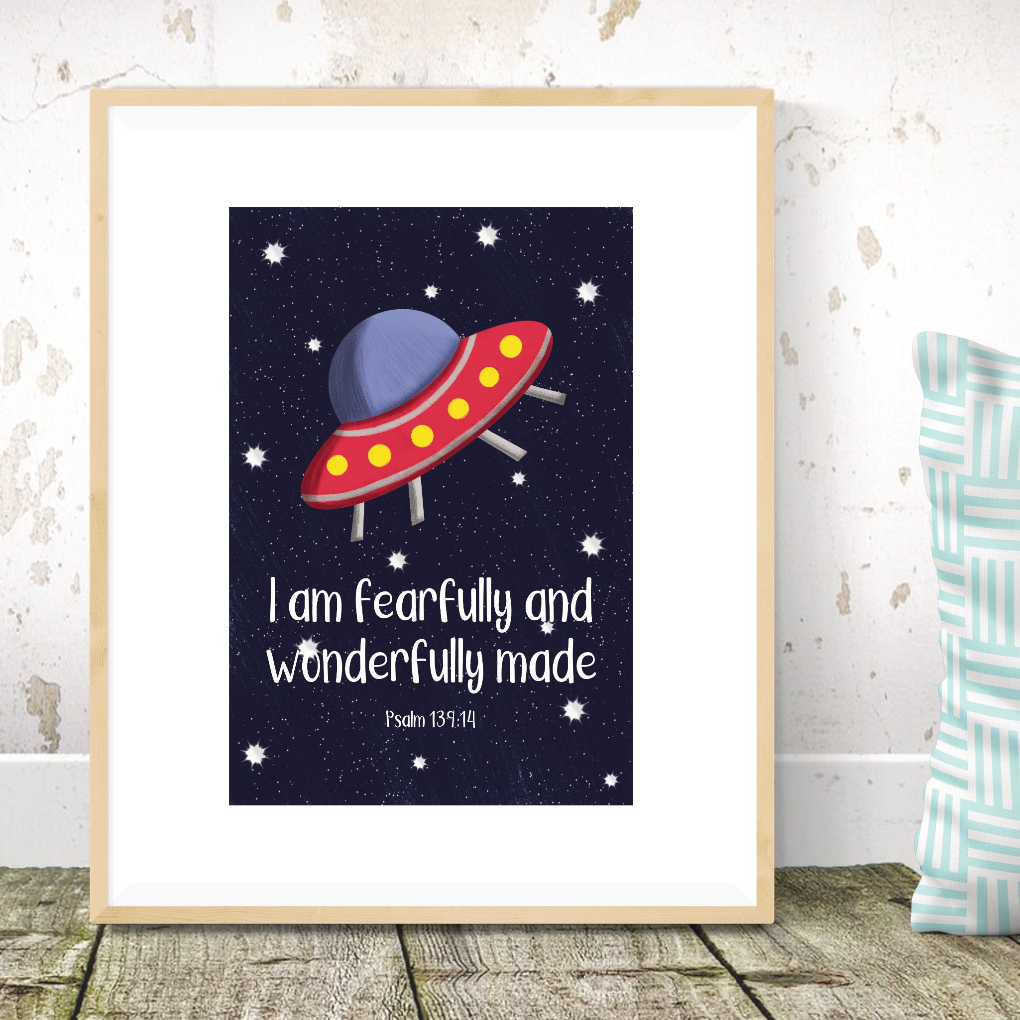 Space Theme Christian Wall Decor Outer Space Bible Verse - Etsy UK