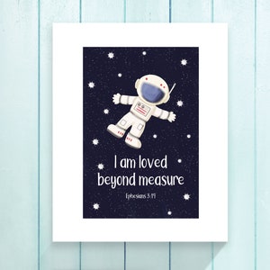 Space Theme Christian Wall Decor, Outer Space Bible Verse Nursery ...