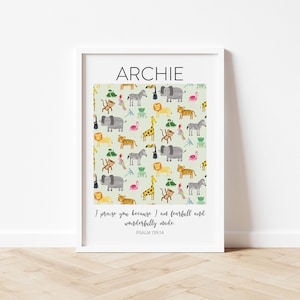 Personalised Safari Bible Verse Wall Art Print - Etsy UK