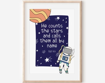 Bible Verse Space Poster - Etsy