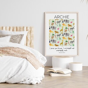 Personalised Safari Bible Verse Wall Art Print - Etsy UK