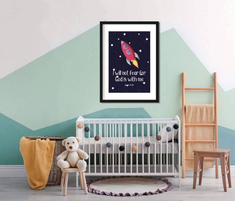 Space Theme Christian Wall Decor Outer Space Bible Verse - Etsy UK