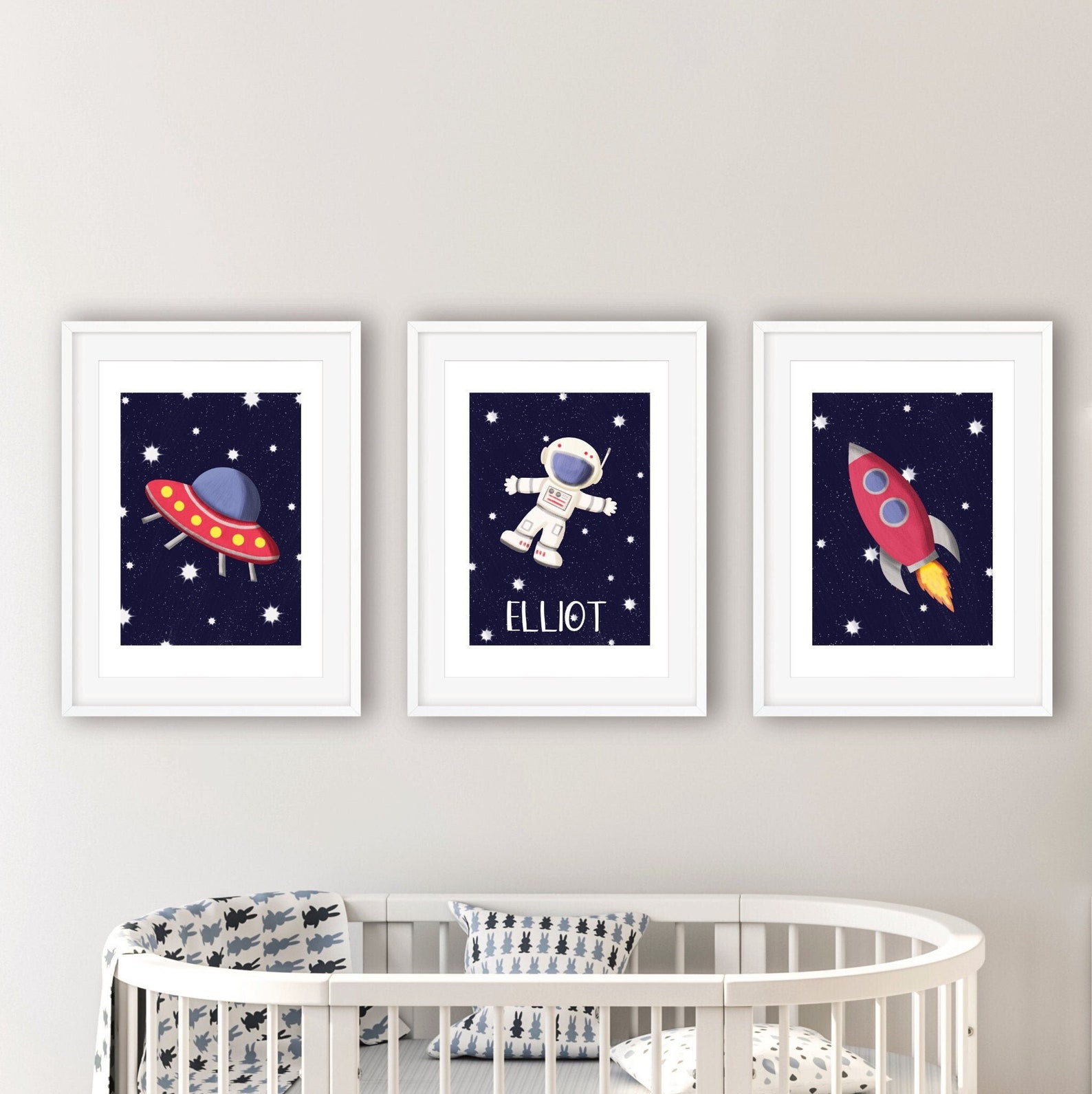 Personalised Space Theme Bedroom Print Set Space Themed - Etsy UK